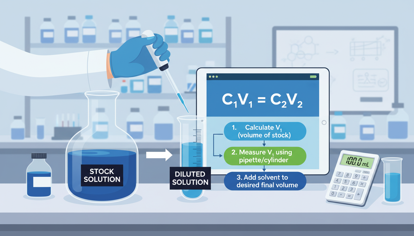 How to Do a Dilution Calculation: Step-by-Step Guide (C1V1=C2V2)