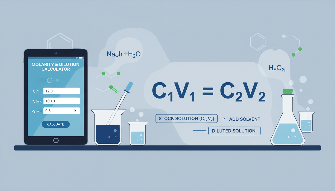 Molarity and Dilution Calculator – Free Online Tool for Accurate Lab ...
